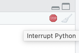 Tooltip in the console stop icon should say "Interrupt Python" instead of "Interrupt R" · Issue ...