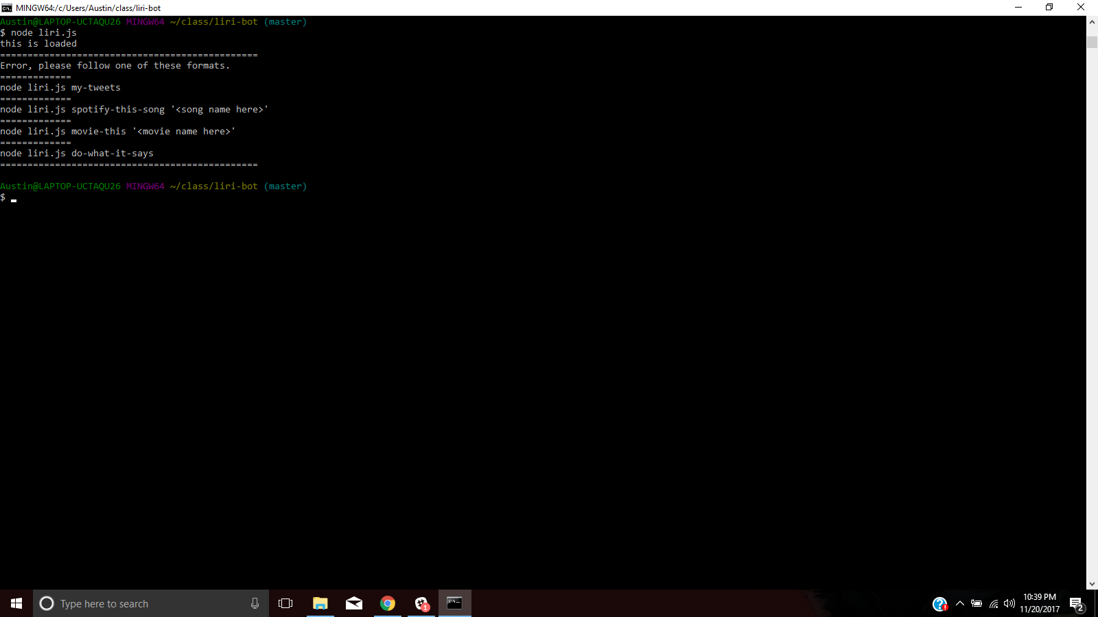 GitHub - Austinparisi42/liri-bot