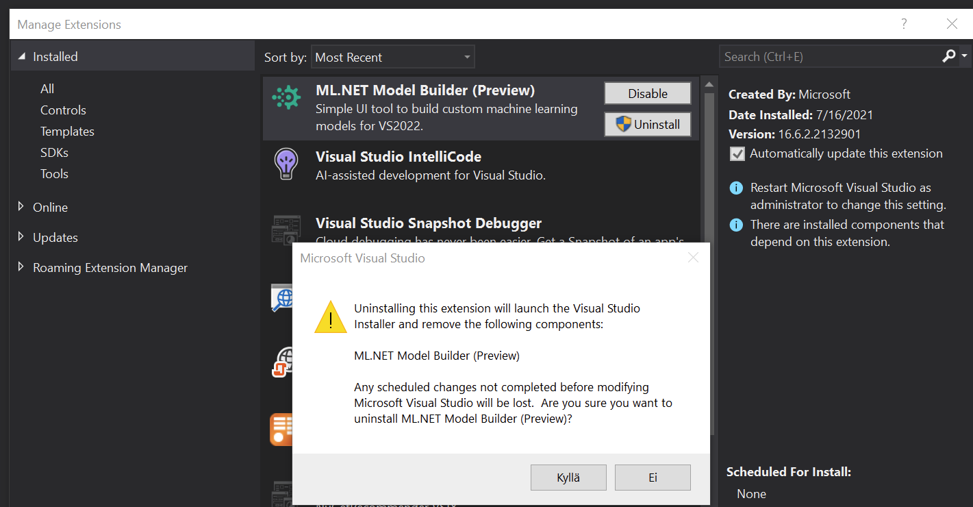 Add Machine Learning at VS2019 solution does nothing · Issue #1542 · dotnet/machinelearning ...