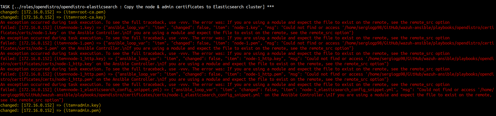 Errors installing ODFE single node · Issue #538 · wazuh/wazuh-ansible · GitHub
