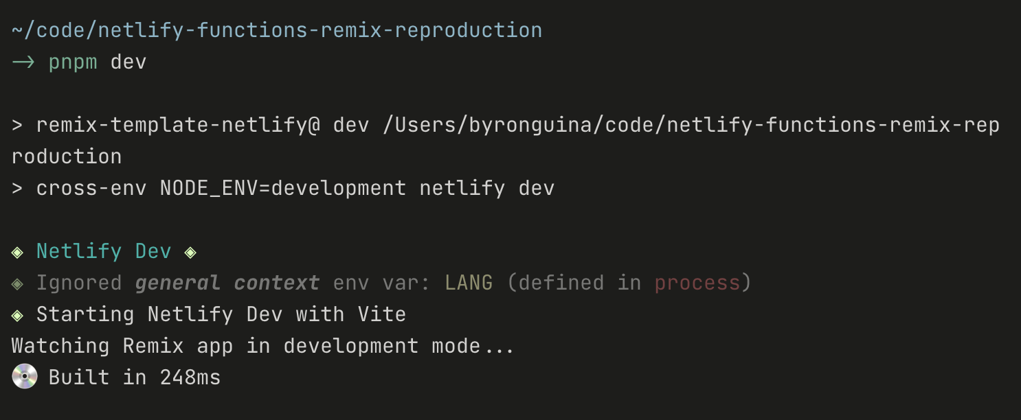 Netlify Dev Server With Edge Functions Defaults To Vite In A Remix Application With Vite 3106