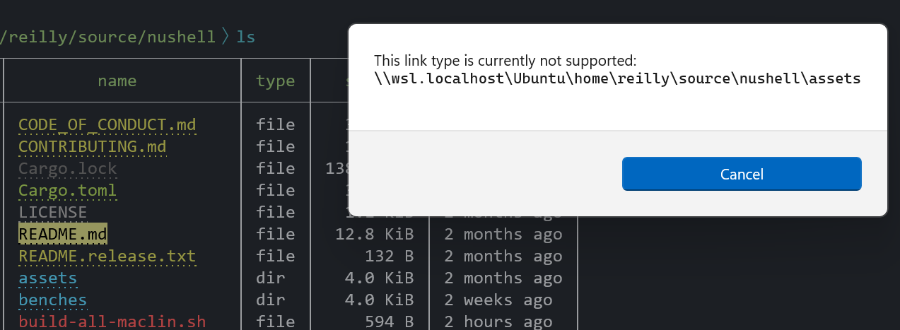 Handle WSL and SSH sessions in `ls` clickable links · Issue #6436 · nushell/nushell · GitHub