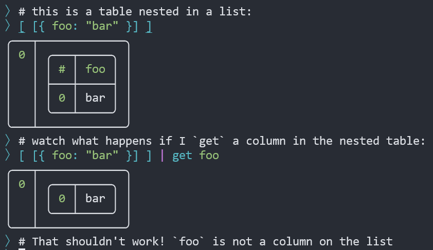 Cell Paths Drill Into Nested Tables · Issue 7494 · Nushellnushell 
