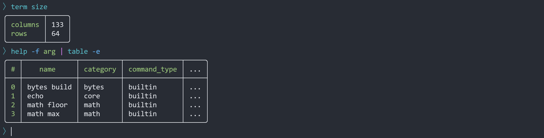 `table E` Should Show All Columns · Issue 7763 · Nushell Nushell · Github