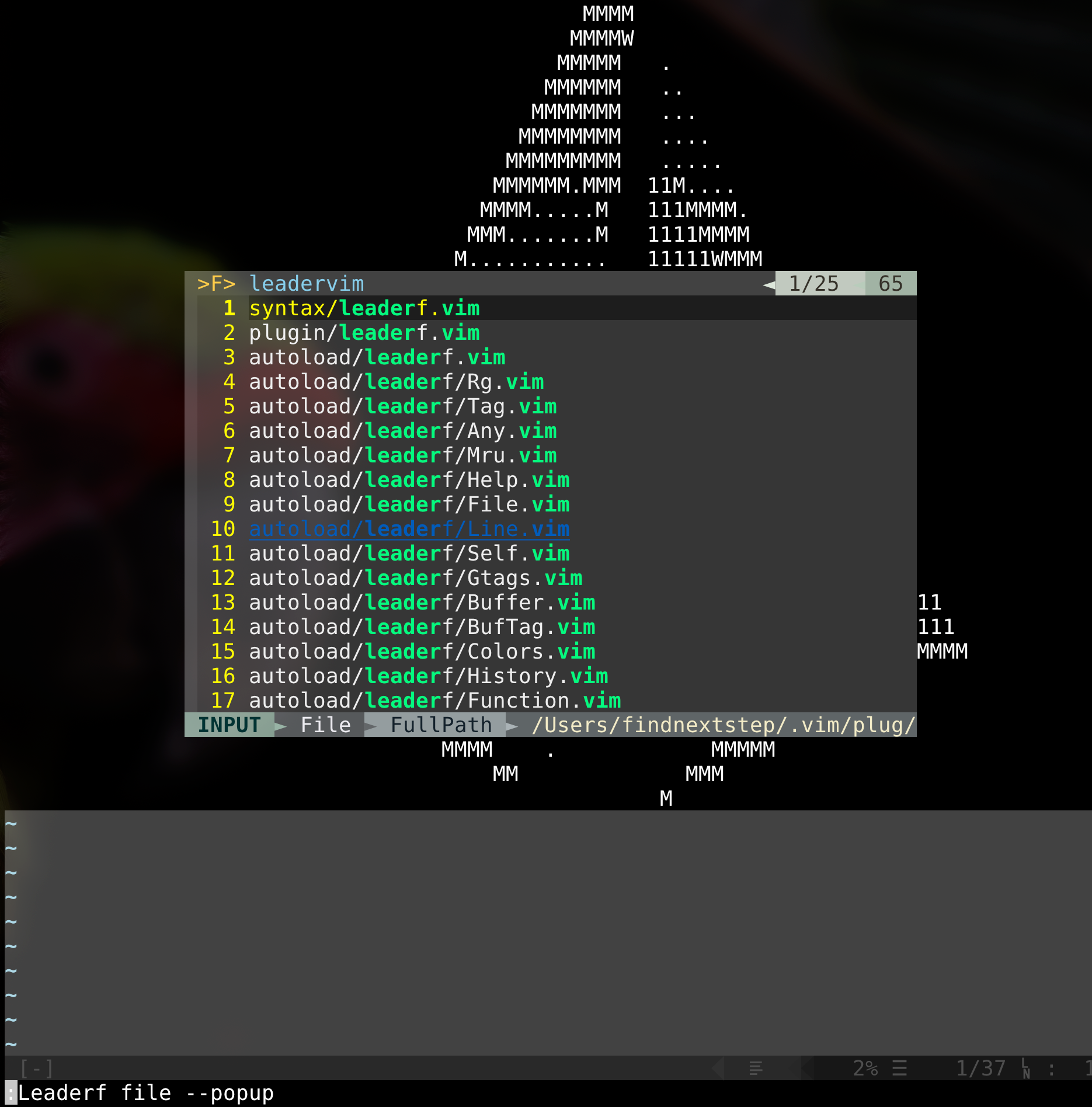 [bug] lost line number if open first file by leaderf · Issue #425 · Yggdroot/LeaderF · GitHub