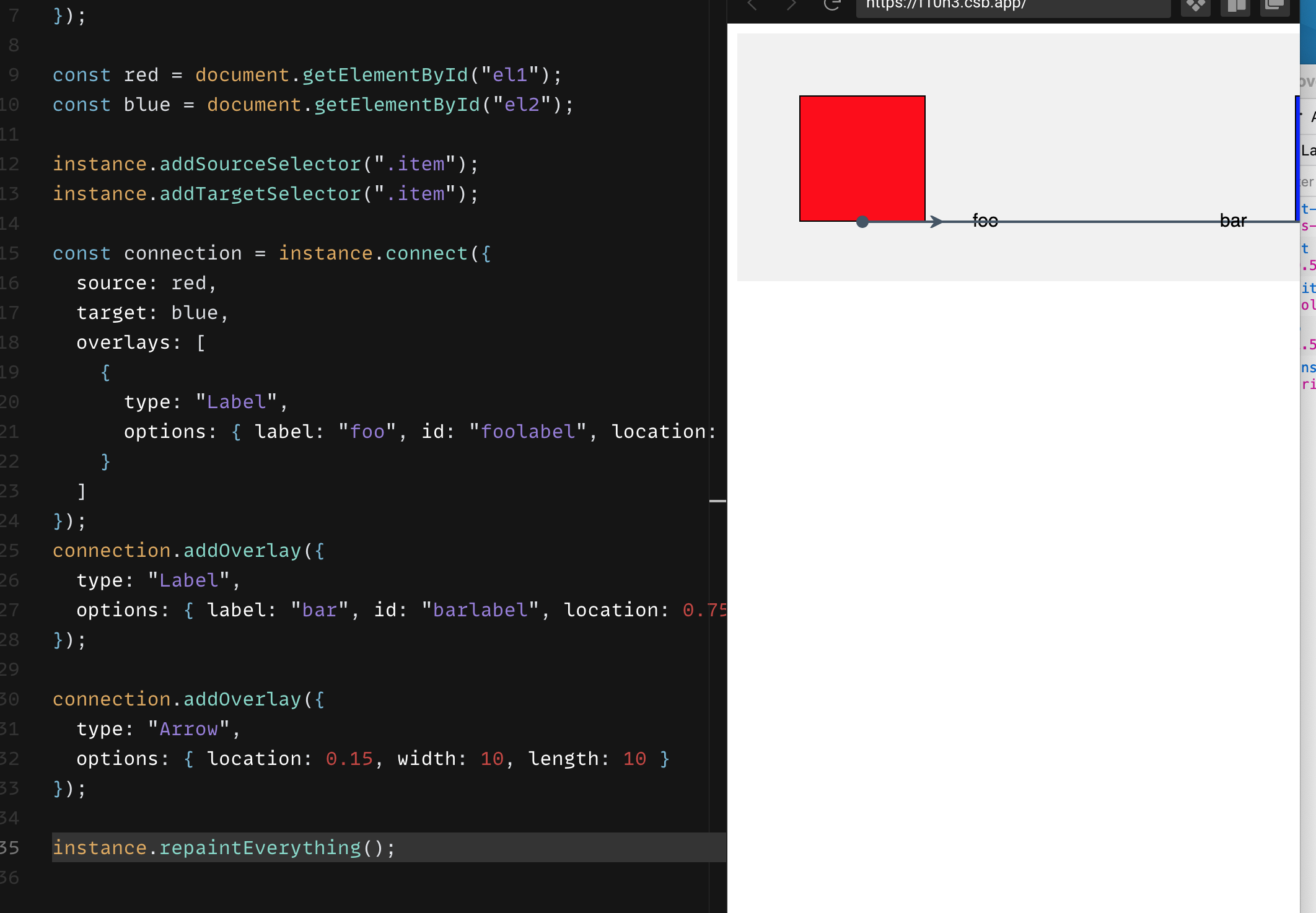 Connection addOverlay() does not position the overlay properly · Issue #304 · jsplumb/community ...