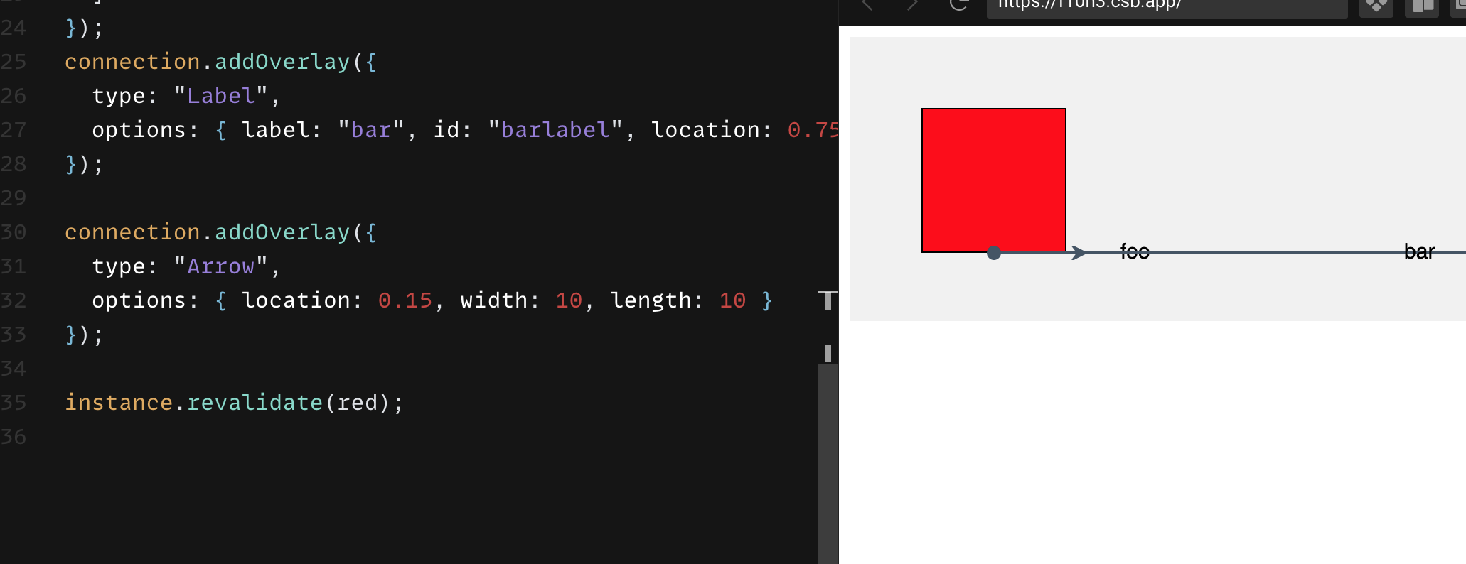Connection addOverlay() does not position the overlay properly · Issue #304 · jsplumb/community ...