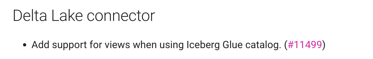 Fix Iceberg entry in release note 376 · Issue #11890 · trinodb/trino · GitHub