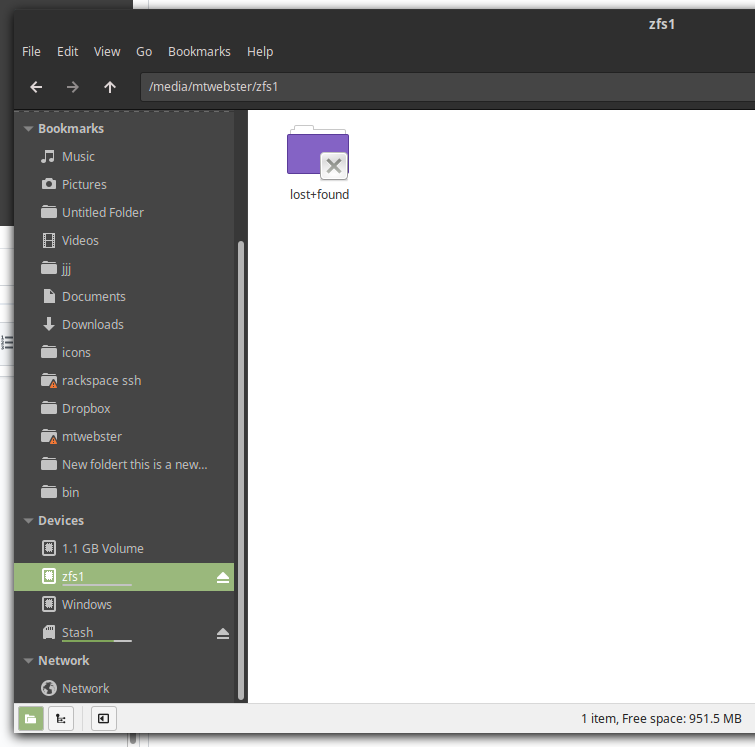 ZFS datasets do not show up under 'Devices' · Issue #1951 · linuxmint/nemo · GitHub