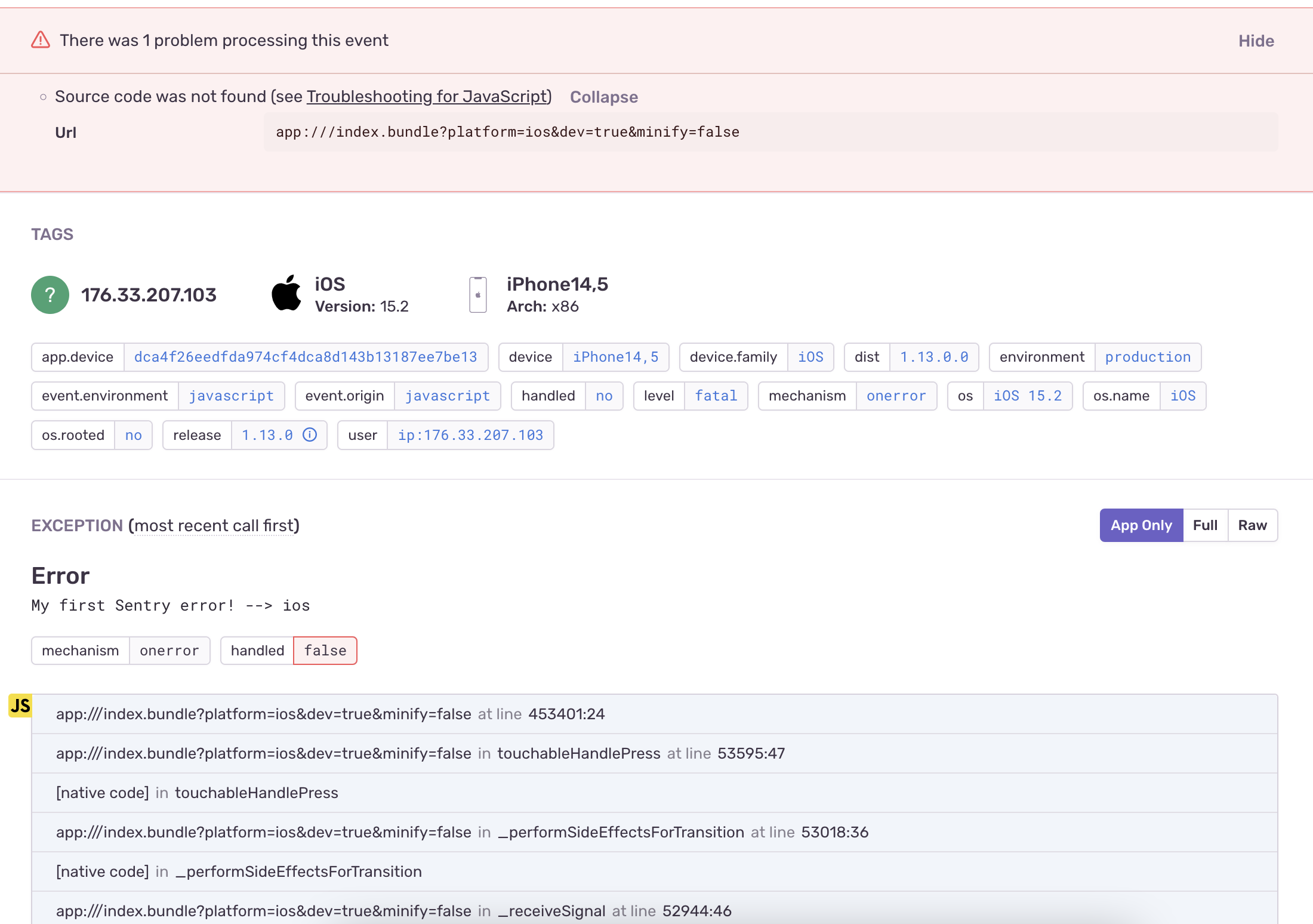 app:///index.bundle?platform=ios&dev=true&minify=false · Issue #2103 · getsentry/sentry-react ...