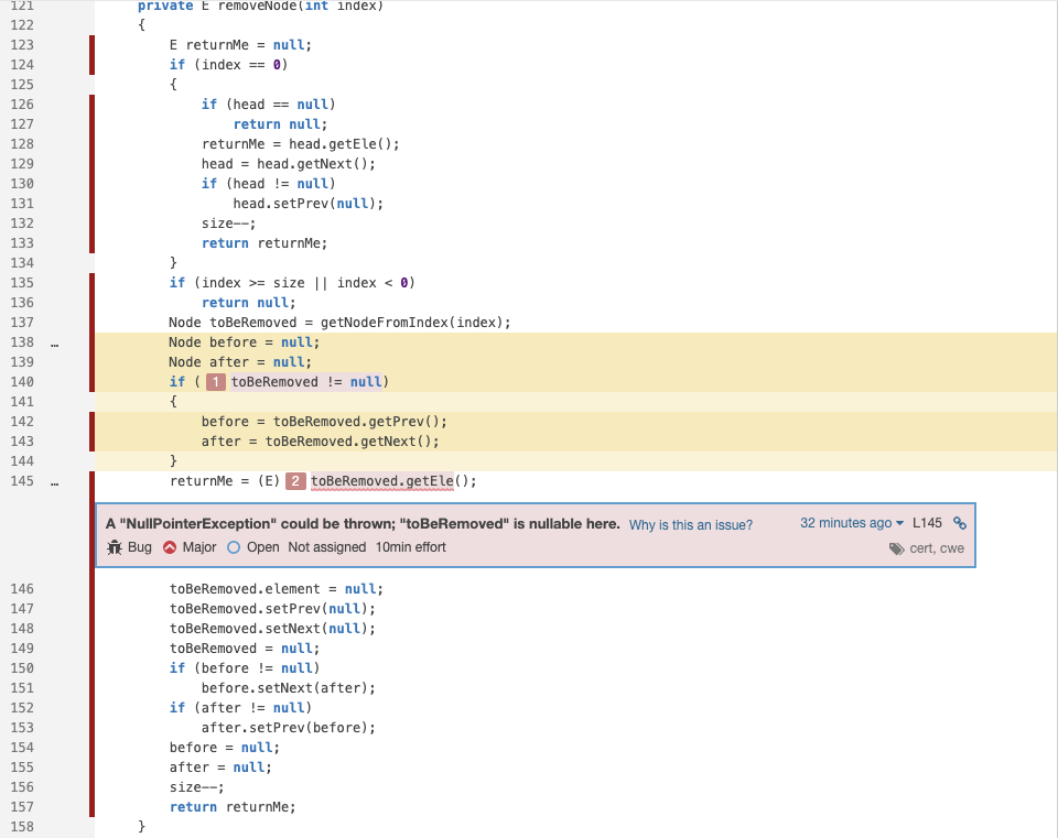 QD-10 A "NullPointerException" could be thrown; "current" is nullable here. · Issue #223 ...