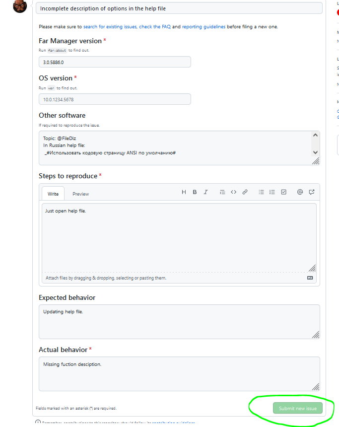 New bug report - bug · Issue #447 · FarGroup/FarManager · GitHub