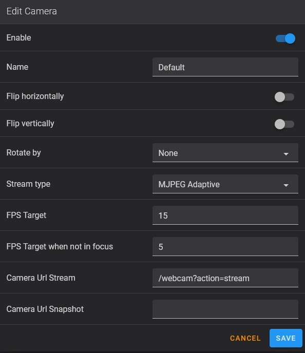 Camera in dashboard shows broken image icon, stream works fine. · Issue ...