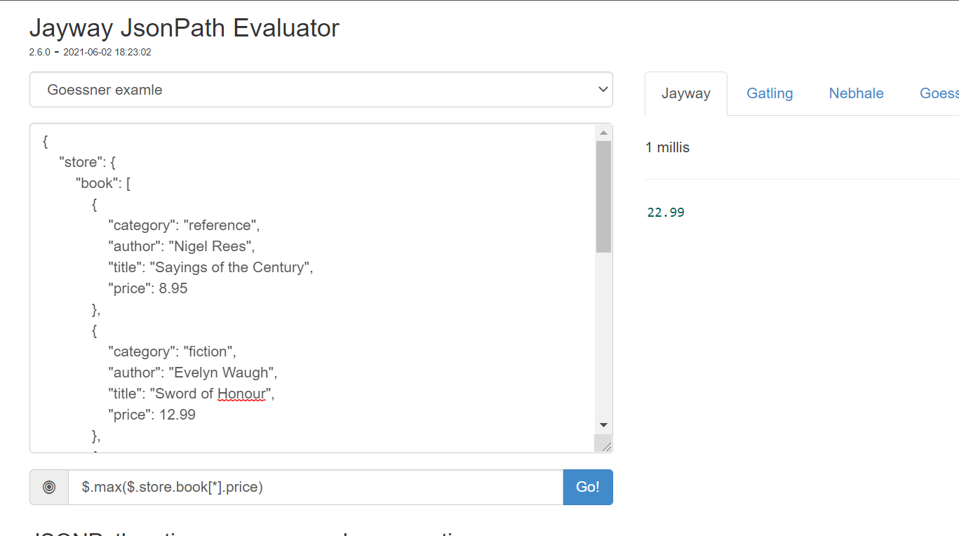 Aggregate Function max Not Working When Used To Get The Array Index Issue 777 Json path 