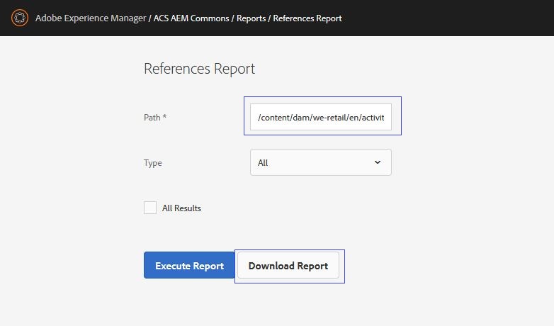Error in logs when Download Report option used in ACS Commons Reports ...