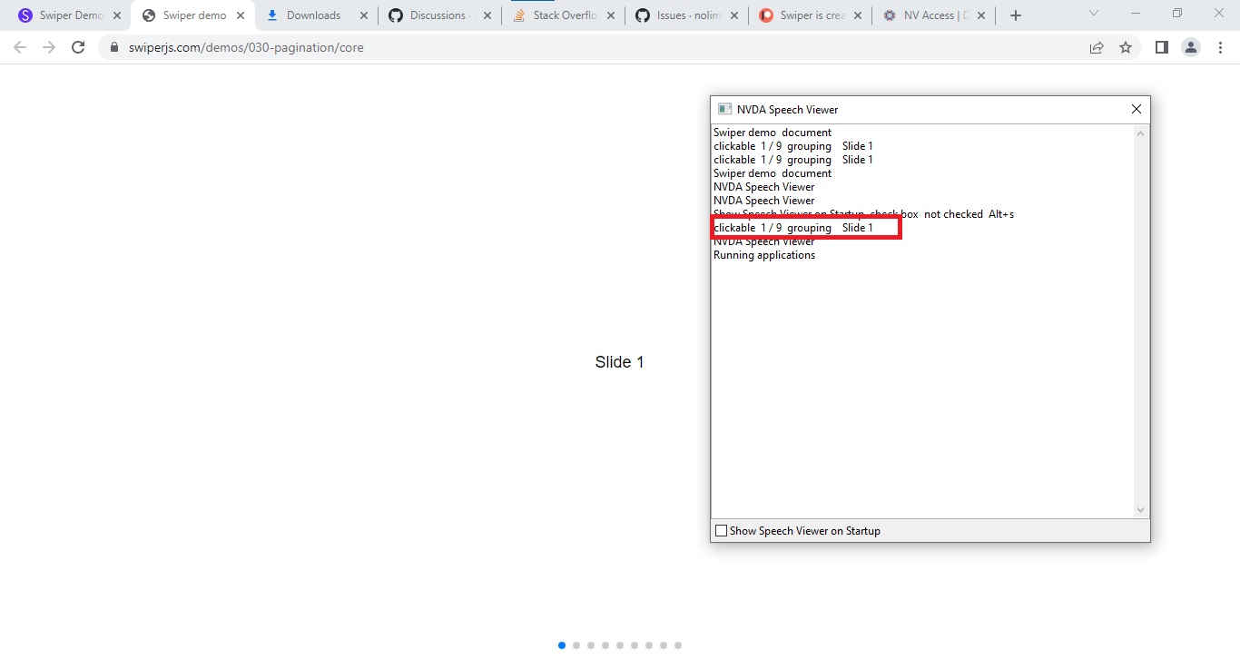 NVDA screen reader - Non - Interactive Element showing as Clickable · Issue #5604 · nolimits4web ...