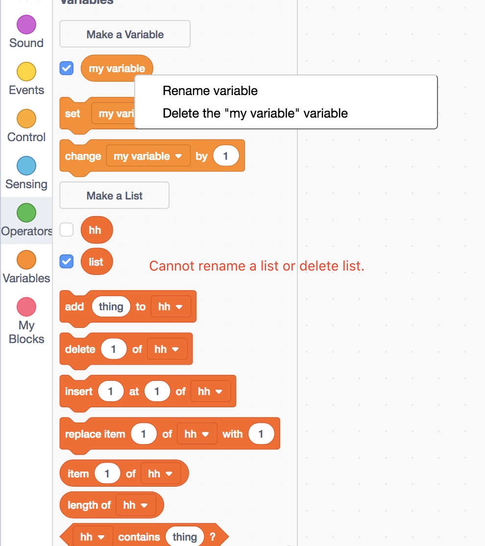 Cannot rename or delete list by right-click. · Issue #1968 · scratchfoundation/scratch-gui · GitHub
