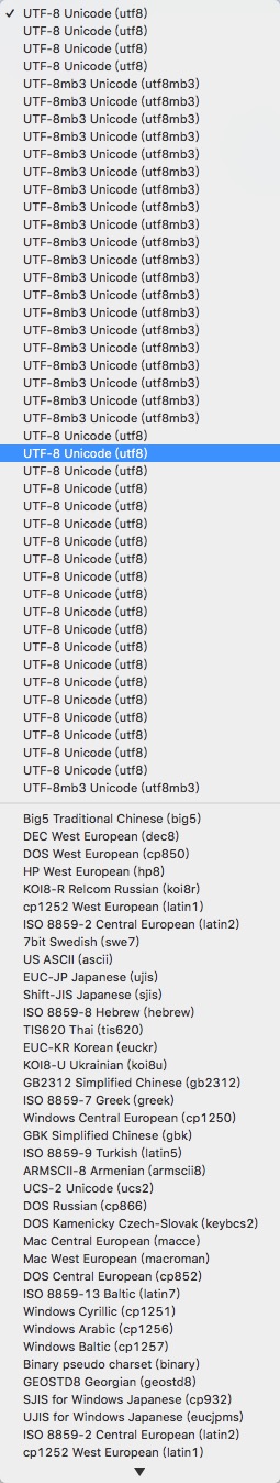 utf8mb4 support needed. Thanks. · Issue #3067 · sequelpro/sequelpro · GitHub
