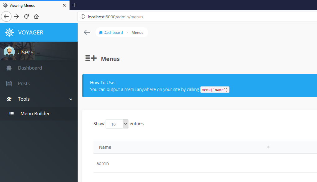 Remove tools menu when users can access dashboard. · Issue #4468 · thedevdojo/voyager · GitHub