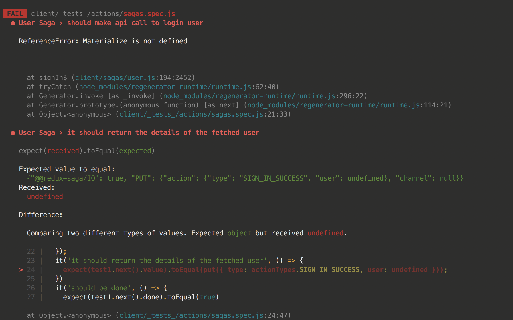 How Do I Configure Testing Environment And Mock Data For Redux Saga Testing · Issue 1324