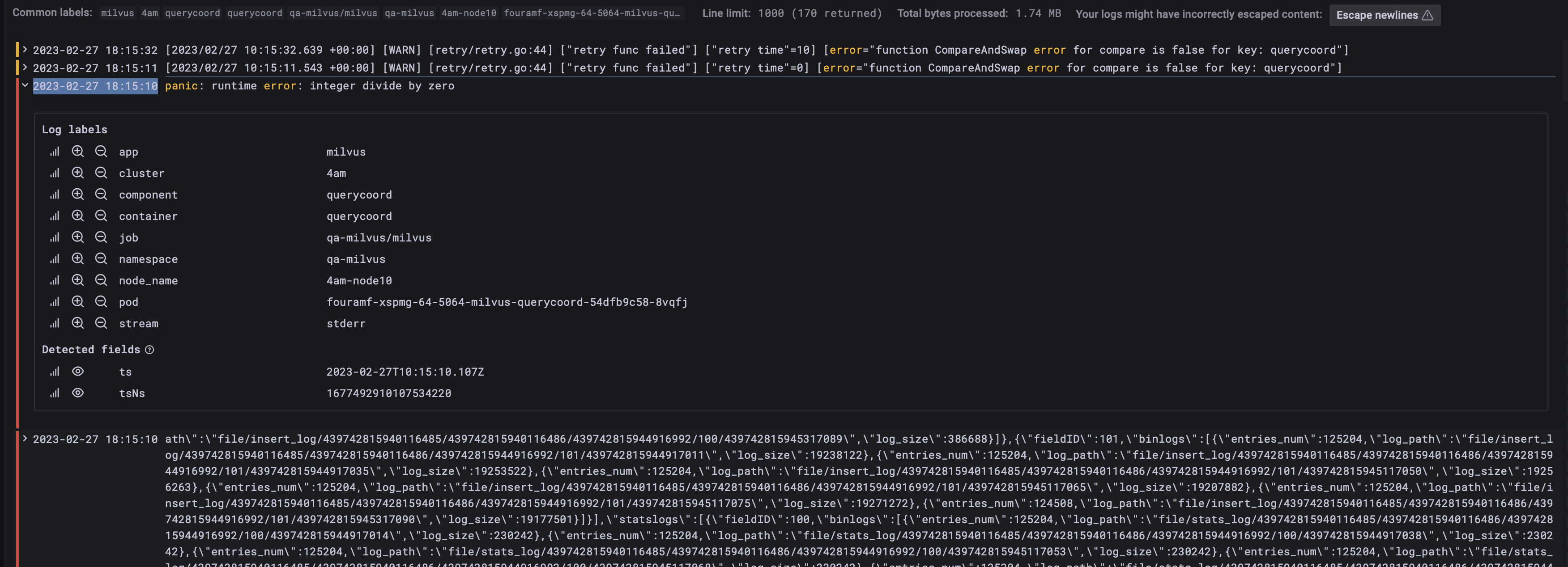 [Bug]: [benchmark][RG][replicas][pod-failure] queryCoord panics after queryNode injection pod ...