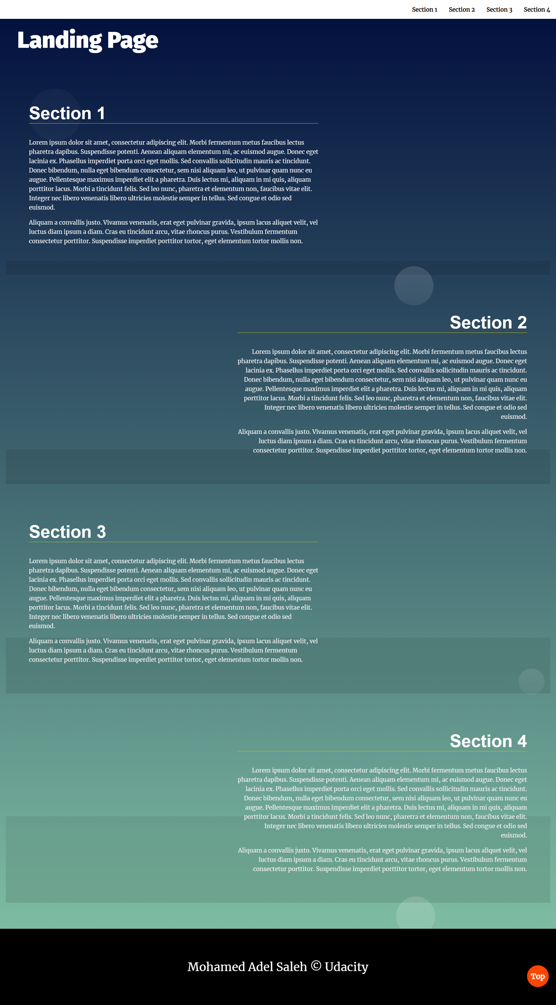 GitHub - Mohamedadelsaleh/Udacity-Landing-page: Landing page project one