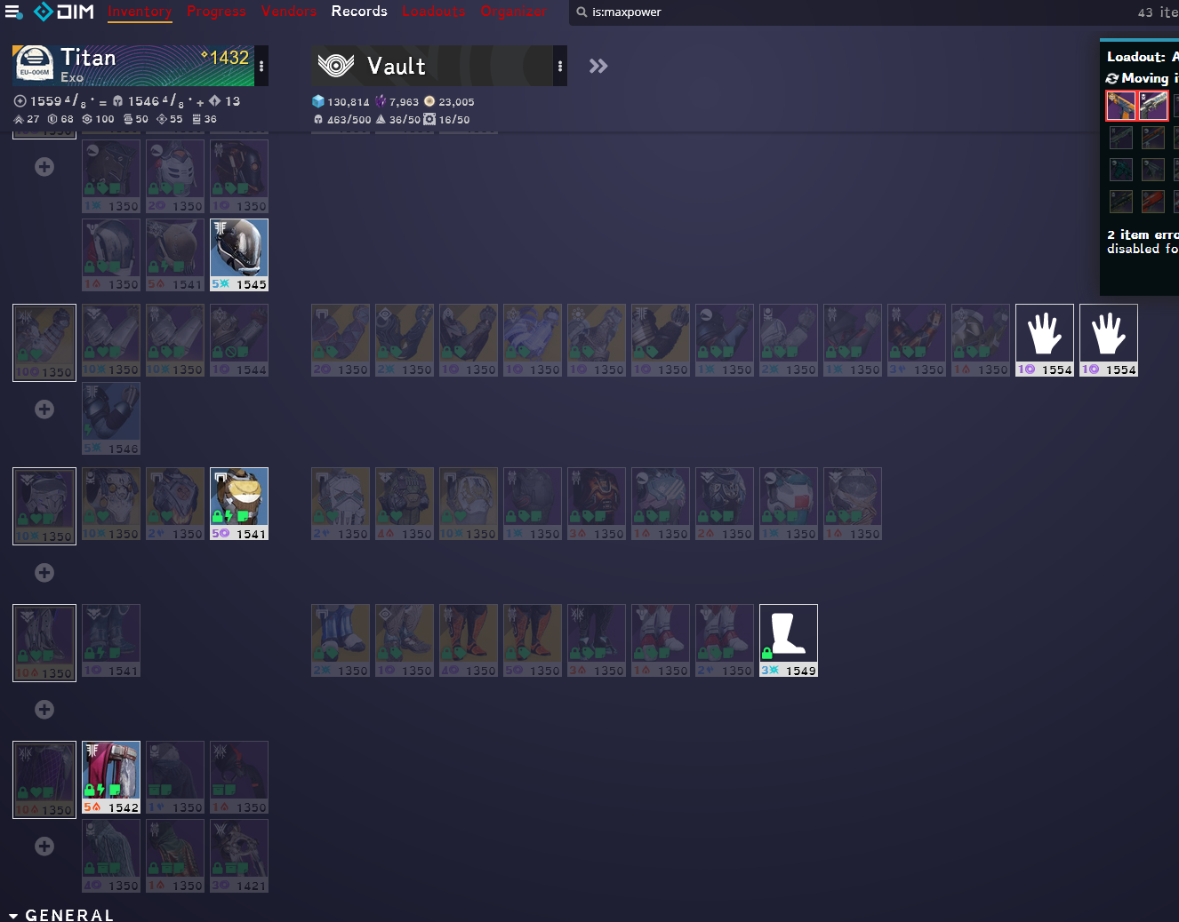 Classified items get classed as titan when using 'is:maxpower' · Issue #8099 ...