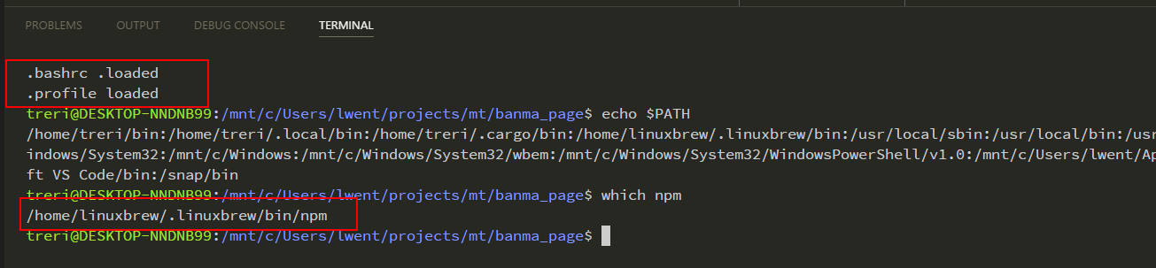 WSL in tasks not load .bashrc or .profile, can't find my npm · Issue #39953 · microsoft/vscode ...
