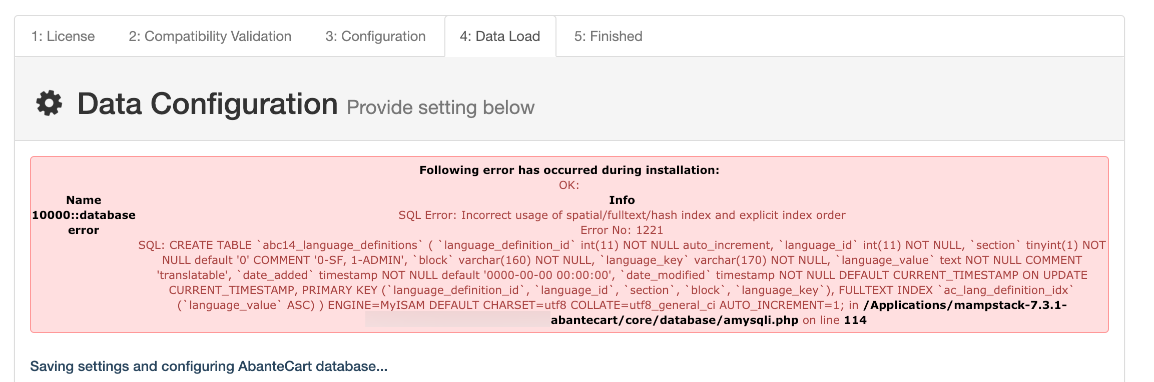 MySQL server v8: installation error · Issue #1201 · abantecart/abantecart-src · GitHub