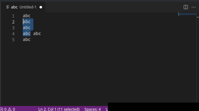 Find widget doesn't respect selection column for multi-line selection ...