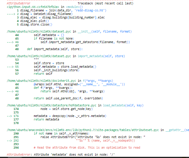 AttributeError: Attribute 'metadata' does not exist in node: '/' · Issue #662 · nilmtk/nilmtk ...