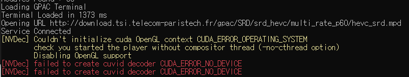 [NVDec] failed to create cuvid decoder CUDA_ERROR_NO_DEVICE · Issue #898 · gpac/gpac · GitHub