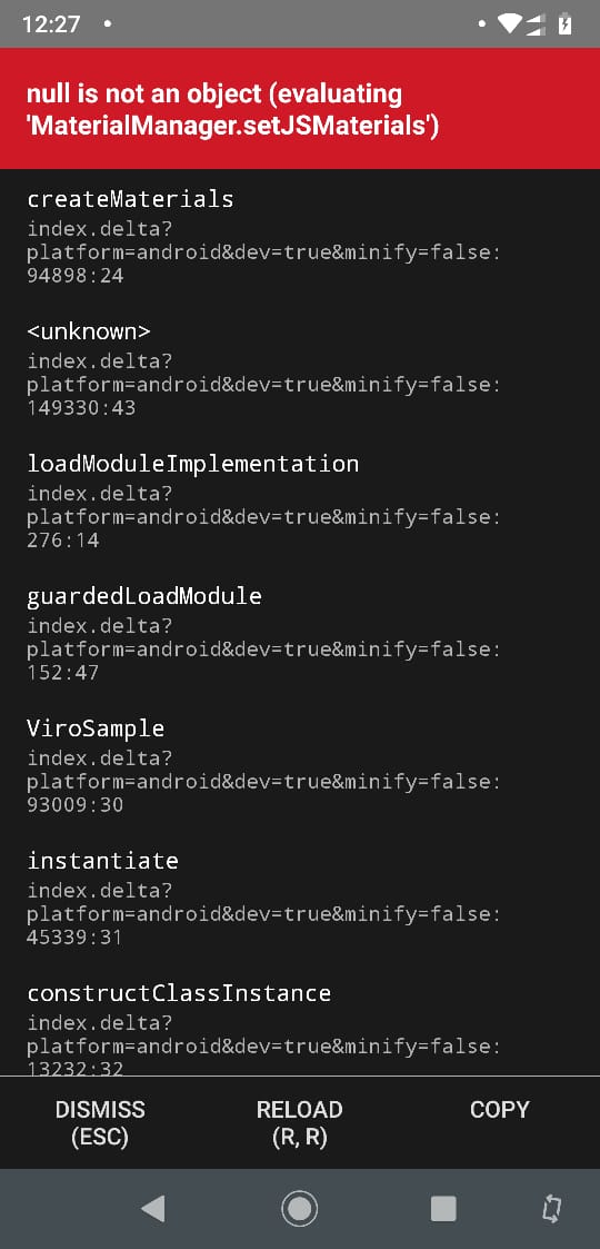 App working fine with ViroTestBed App but Not with Debug mode {react ...