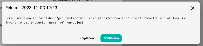66176 Accessing Ticket Crashs With Errorexception Trying To Get Property Name Of Non Object