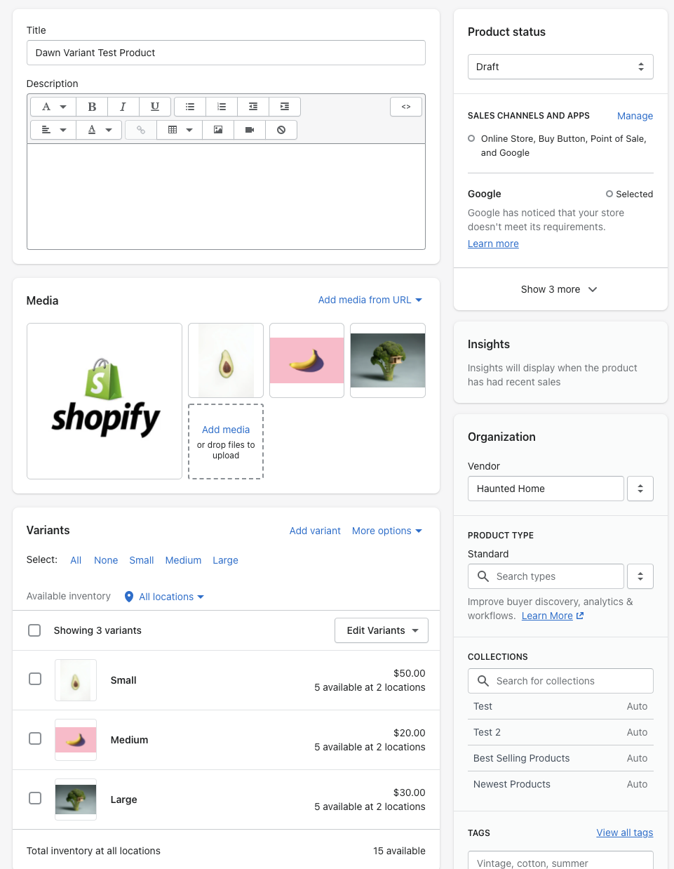 Draft product previews do not change price on variant selection and ...