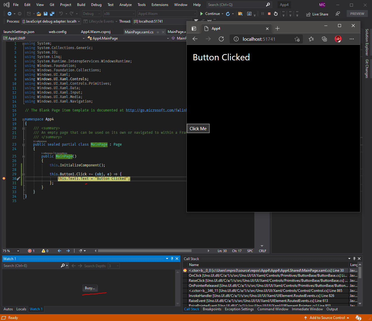 [WASM] It is not possible to inspect variables by debugging with VS ...