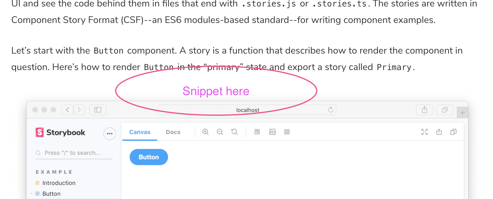 Documentation: "What's a story" page code snippet is missing · Issue #12316 · storybookjs ...