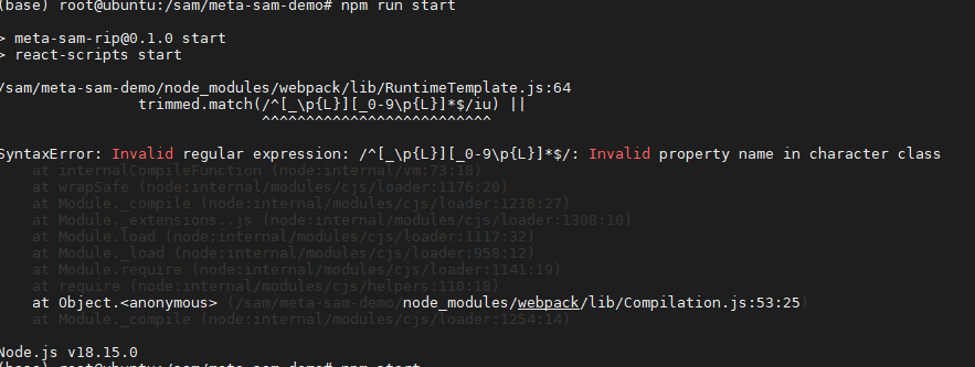Failed to compile when npm run start · Issue #7 · MiscellaneousStuff/meta-sam-demo · GitHub