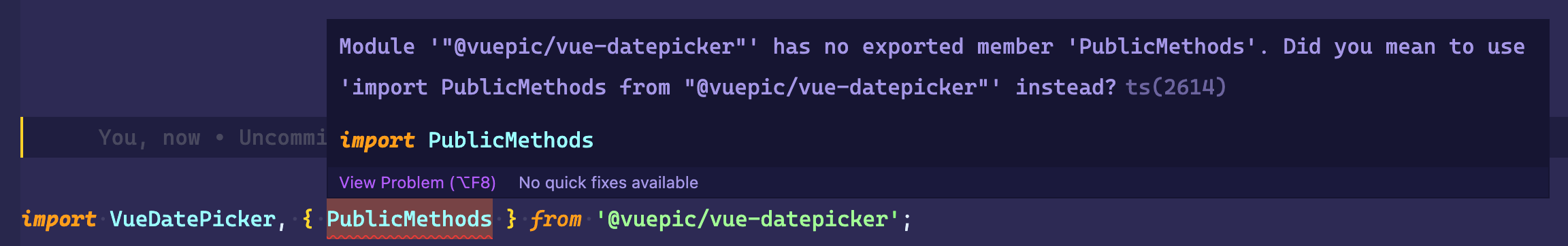 Publicmethods Type No Longer Exported · Issue 355 · Vuepicvue Datepicker · Github