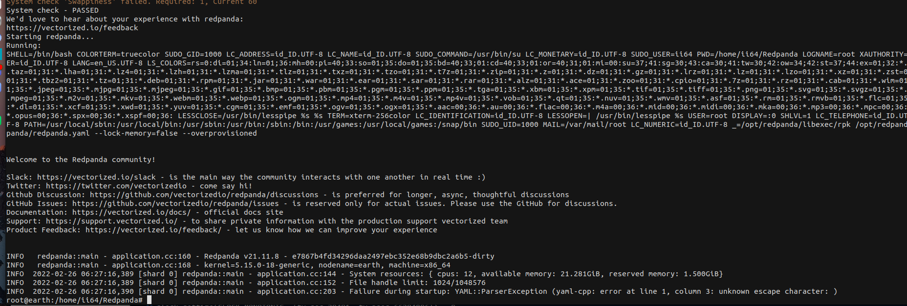 YAML::ParserException on Arch when starting Redpanda in Docker · Issue #3798 · redpanda-data ...