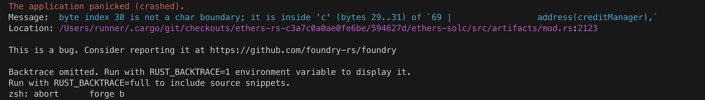 Panic for non-English letter · Issue #5531 · foundry-rs/foundry · GitHub