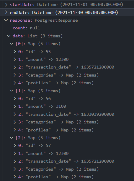Select entries from a date range · Issue #47 · supabase/supabase-flutter · GitHub
