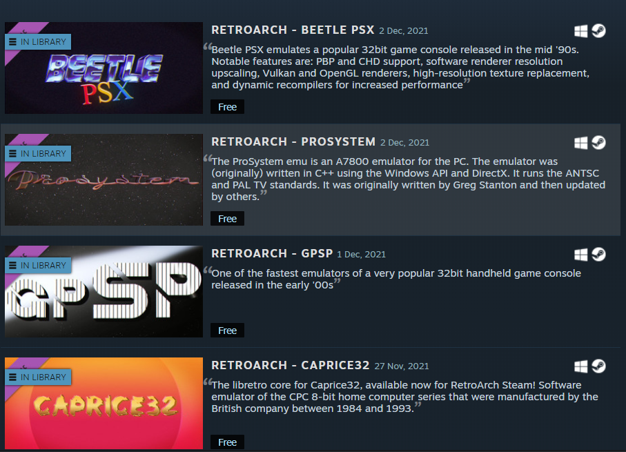Retroarch's My DLC's in Steam section shows the wrong date (Jan 1,1970) for cores added even ...
