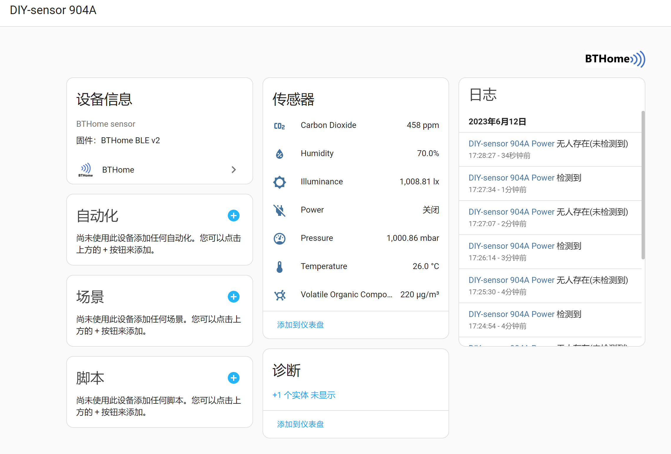 The Events In The Example Are Not Recognized By Homeassistant · Issue 21 · Chreece Bthomev2