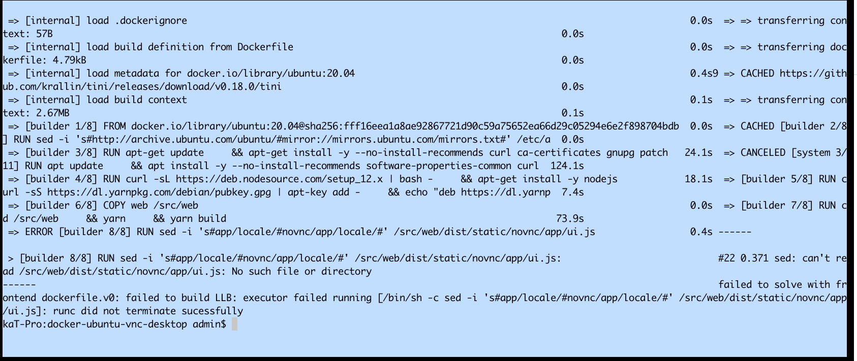 Running build fails: sed: can't read /src/web/dist/static/novnc/app/ui.js No such file or ...