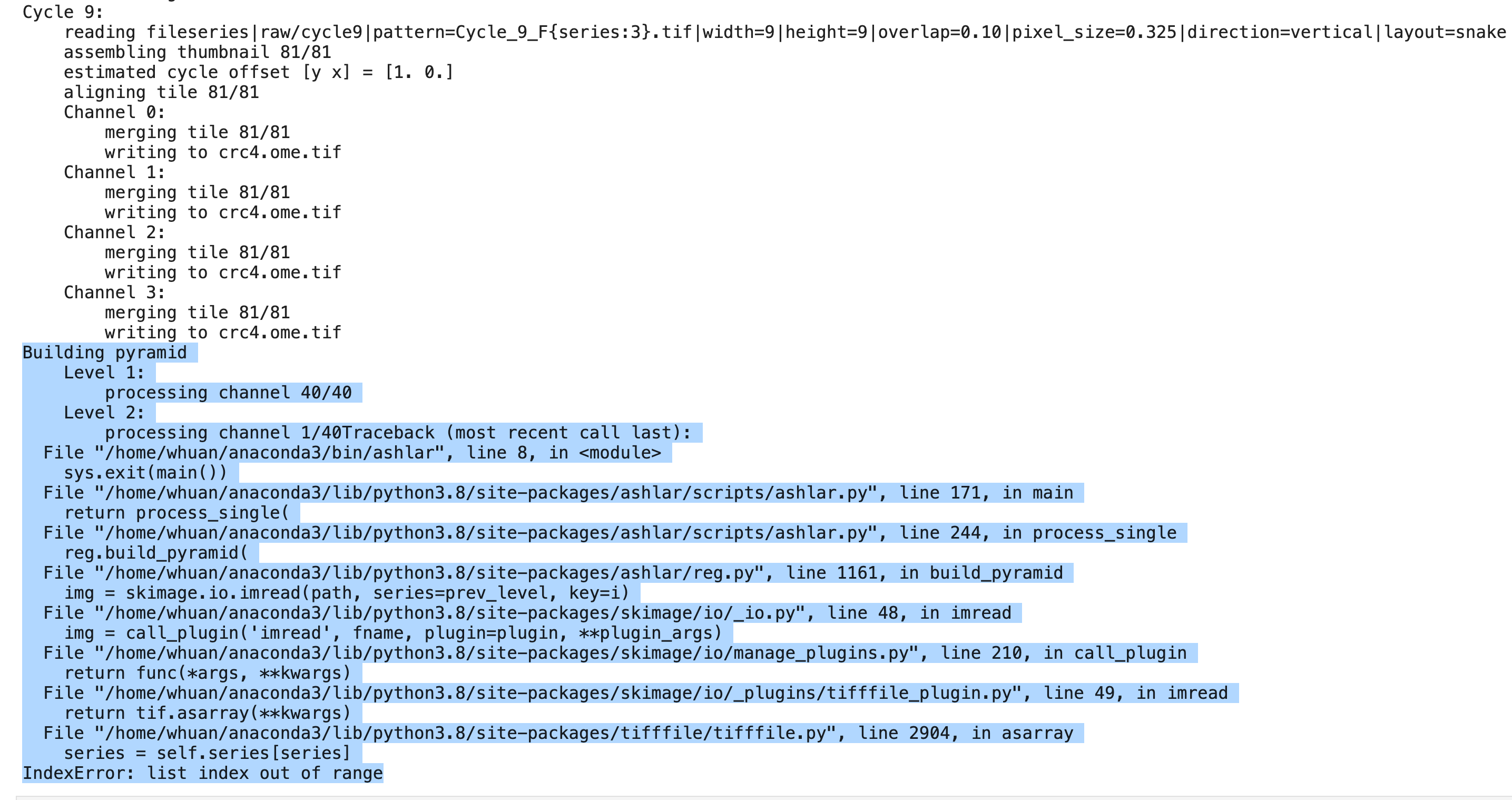 Error: images must be same size for register_translation · Issue #288 · labsyspharm/mcmicro · GitHub