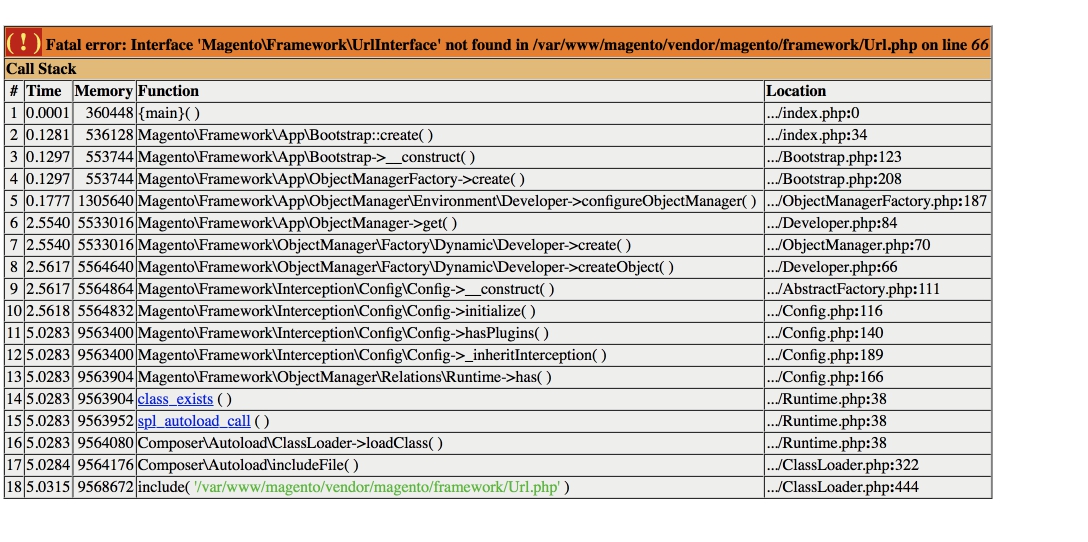 Cannot install Magento. Interface 'Magento\Framework\UrlInterface' not found · Issue #11181 ...