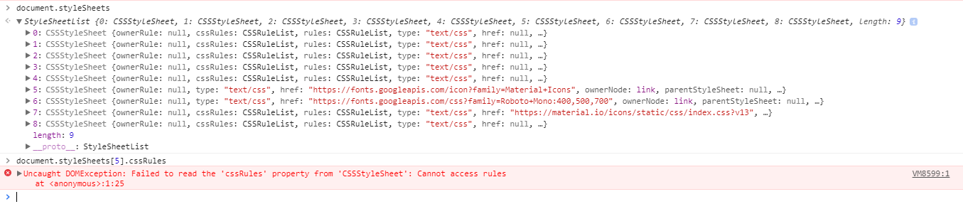 cssRules error in Chrome update v64 · Issue #721 · google/material-design-icons · GitHub