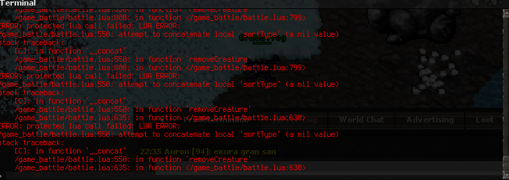 The creature attacking red square does not vanish when changing floor, and sometimes doesn't ...