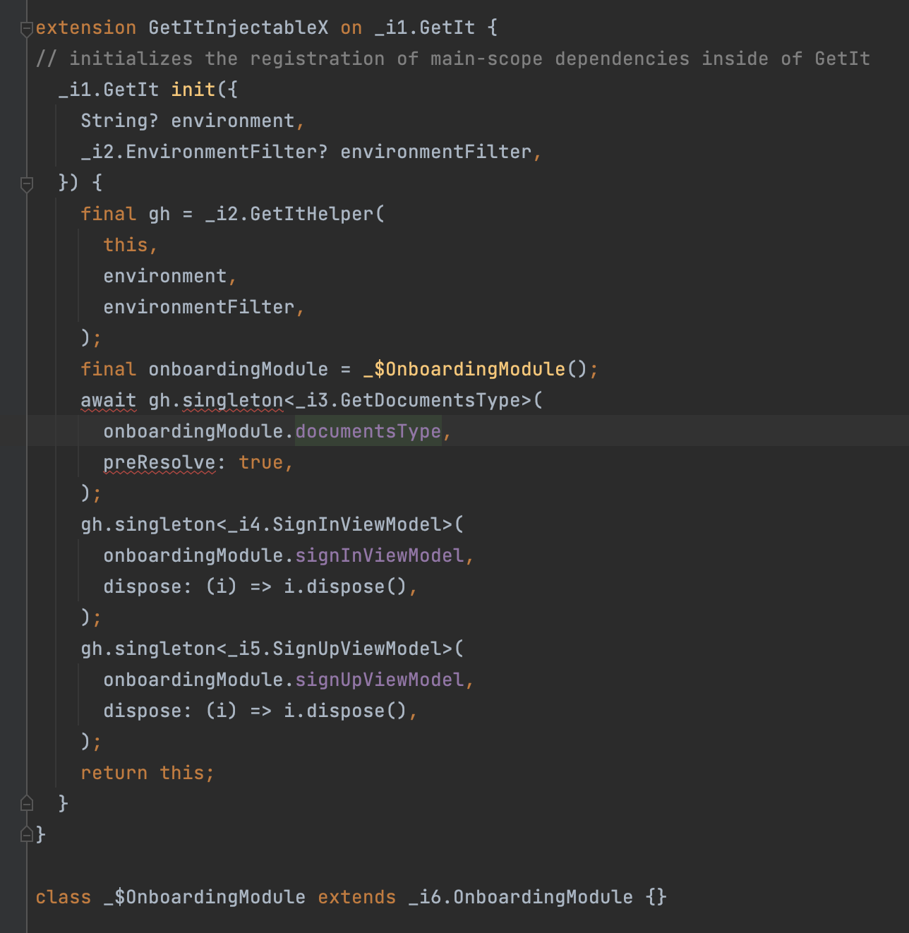 not getting right init with config preResolve (not getting a Future ...